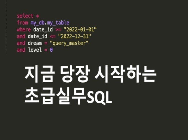 쉽게 배우는 SQL쿼리강의 드립니다. | 190000원부터 시작 가능한 총 평점 5점의 직무역량, 프로그래밍 레슨, 기획·PM ...