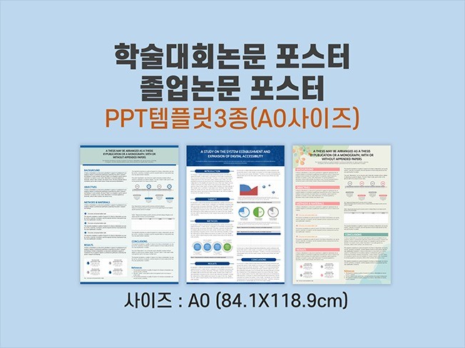 학회논문포스터 PPT 템플릿 3종 A0 사이즈 - 크몽