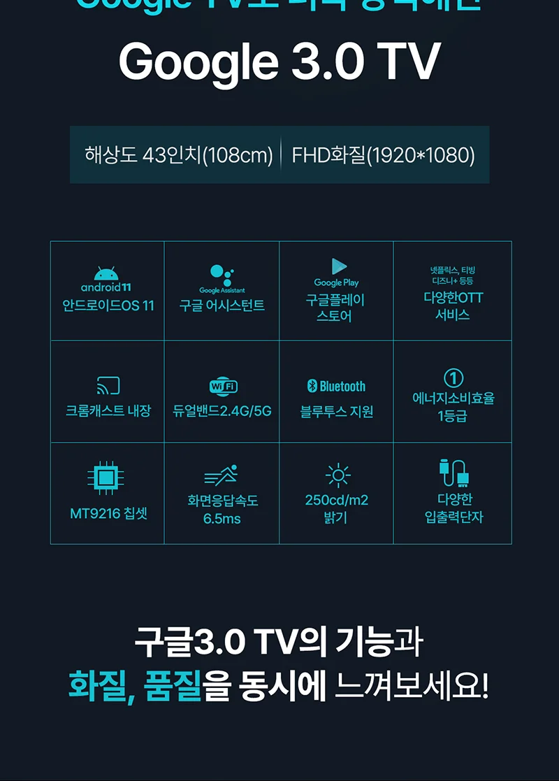 [기획·상세페이지] 애플본 구글 3.0TV 43인치 상세페이지 (2.4만PX), 상세페이지 포트폴리오 - 크몽