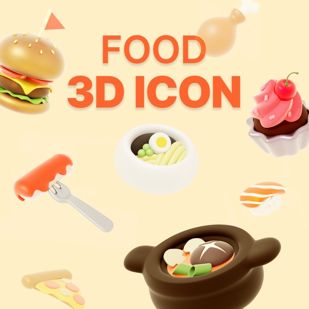 [ FOOD 3D ICON ] 음식 아이콘, 아이콘·버튼 포트폴리오 - 크몽