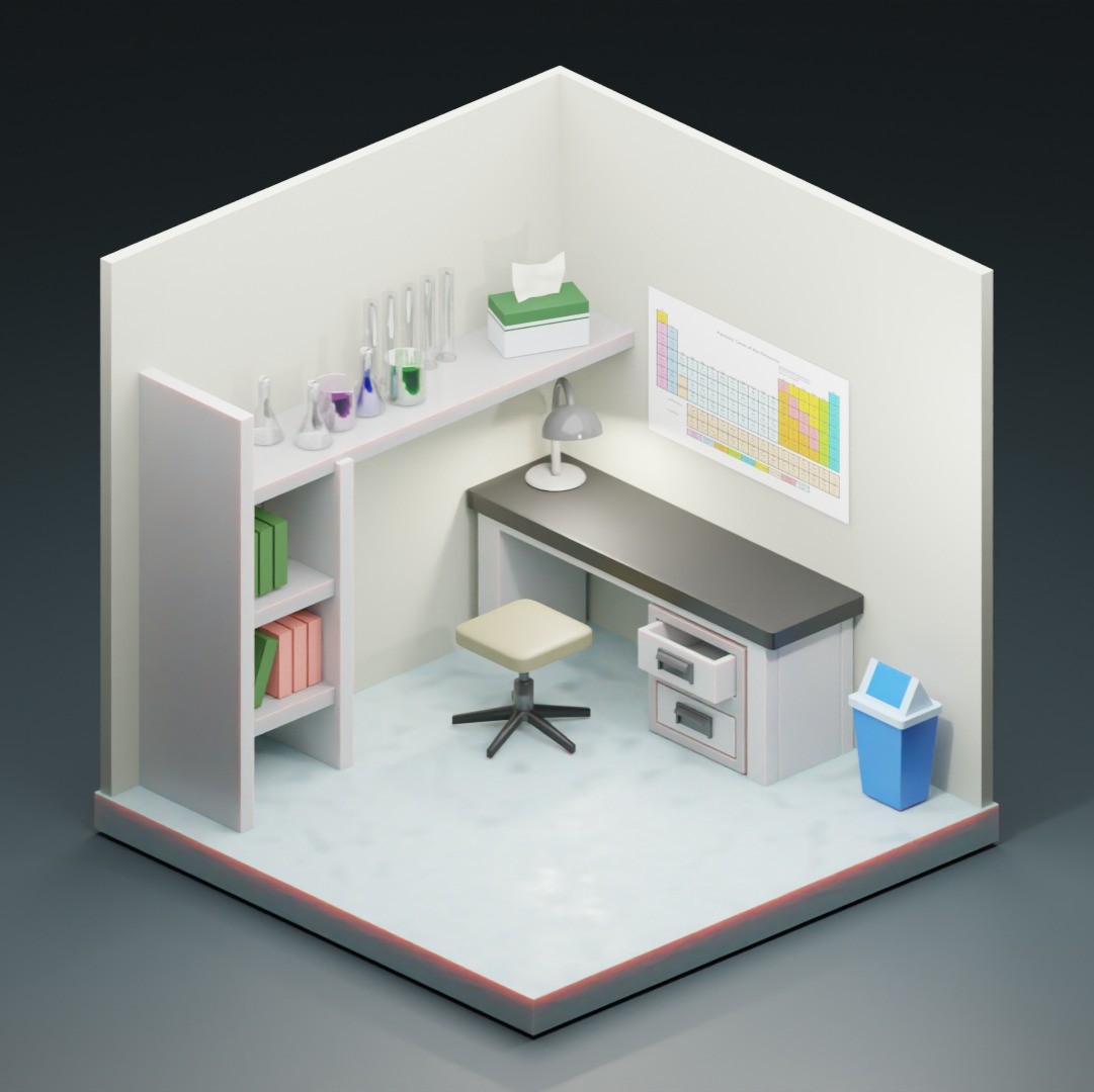 Isometric Science Lab, 제품 모델링·렌더링 포트폴리오 - 크몽