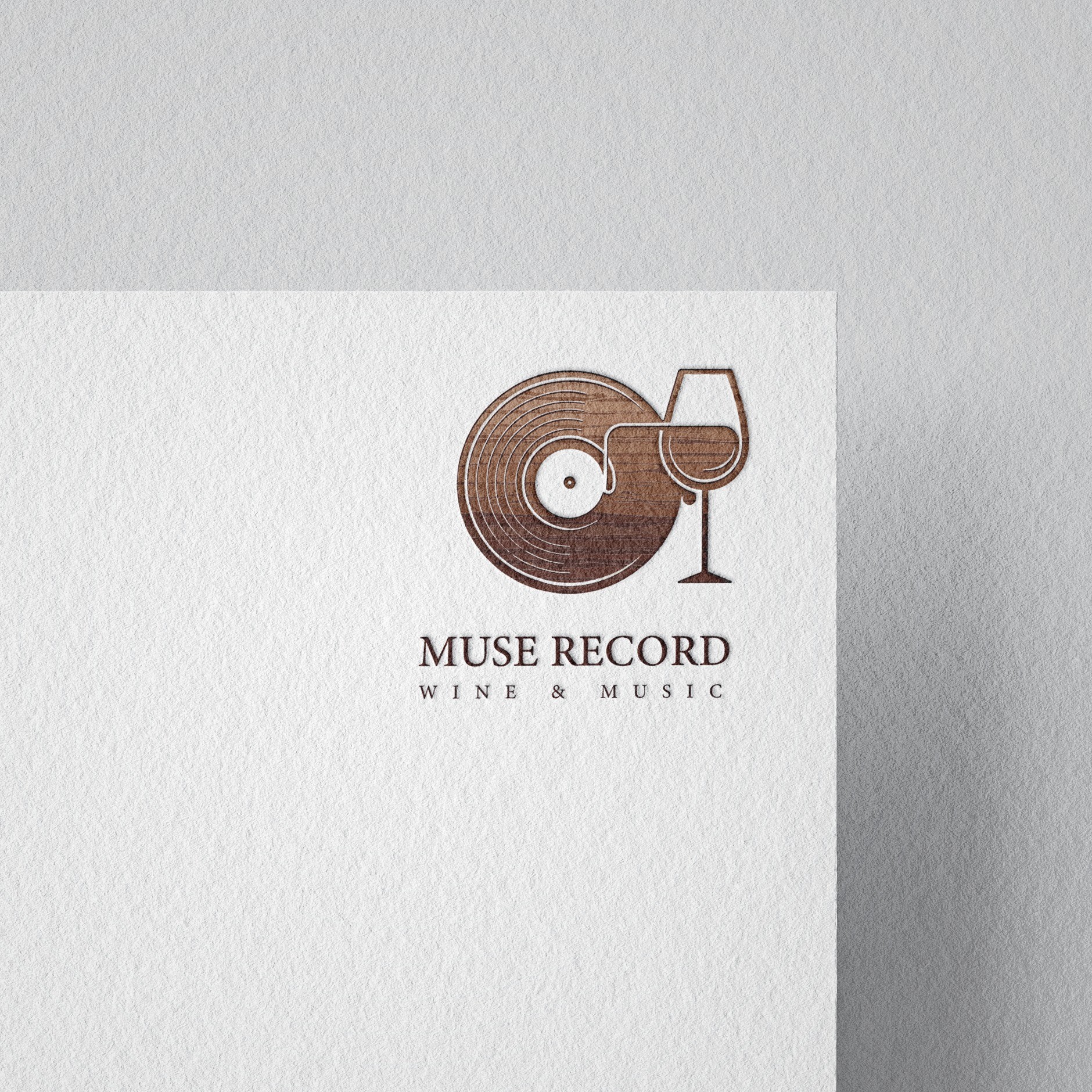 LP 와인 바 로고_MUSE RECORD(시안2), 로고 디자인 포트폴리오 - 크몽