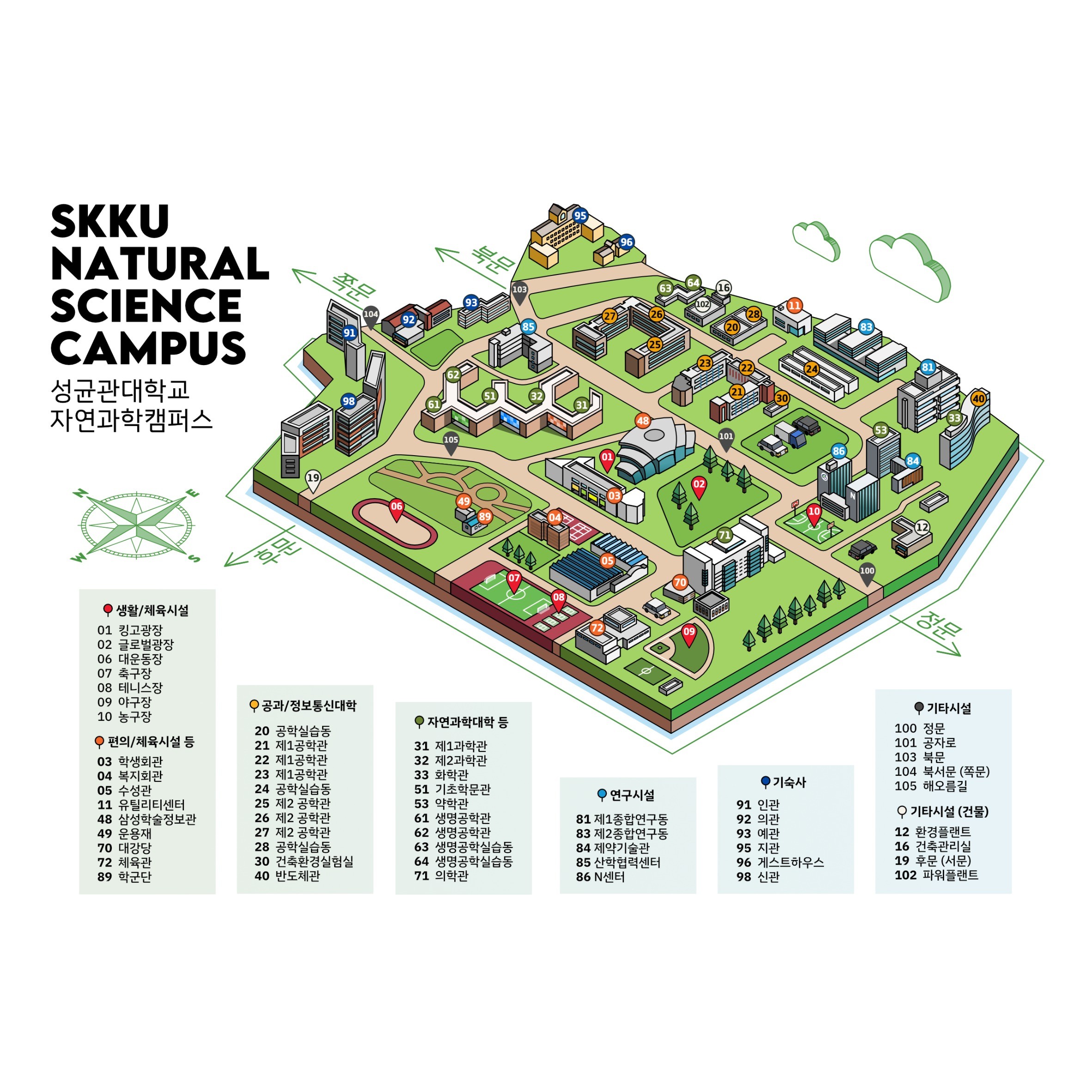 아이소메트릭 지도 (성균관대학교 자연과학캠퍼스), 일러스트 포트폴리오 - 크몽