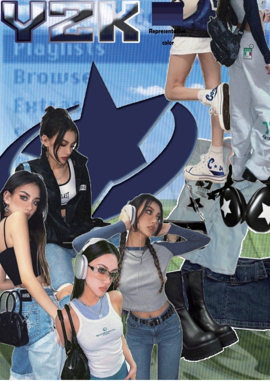 Y2K를 스타일화한 컨셉맵+이미지맵, 웹 UI·UX 포트폴리오 - 크몽