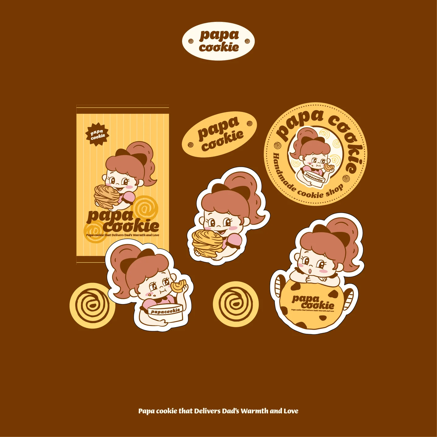 '파파쿠키(papa cookie)' 캐릭터로고디자인, 로고 디자인 포트폴리오 - 크몽