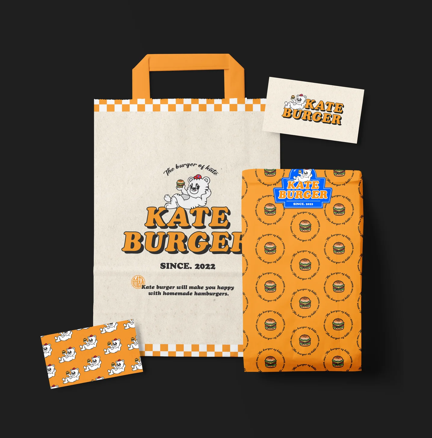 수제햄버거 전문점 "KATE BURGER" 로고디자인, 로고 디자인 포트폴리오 - 크몽