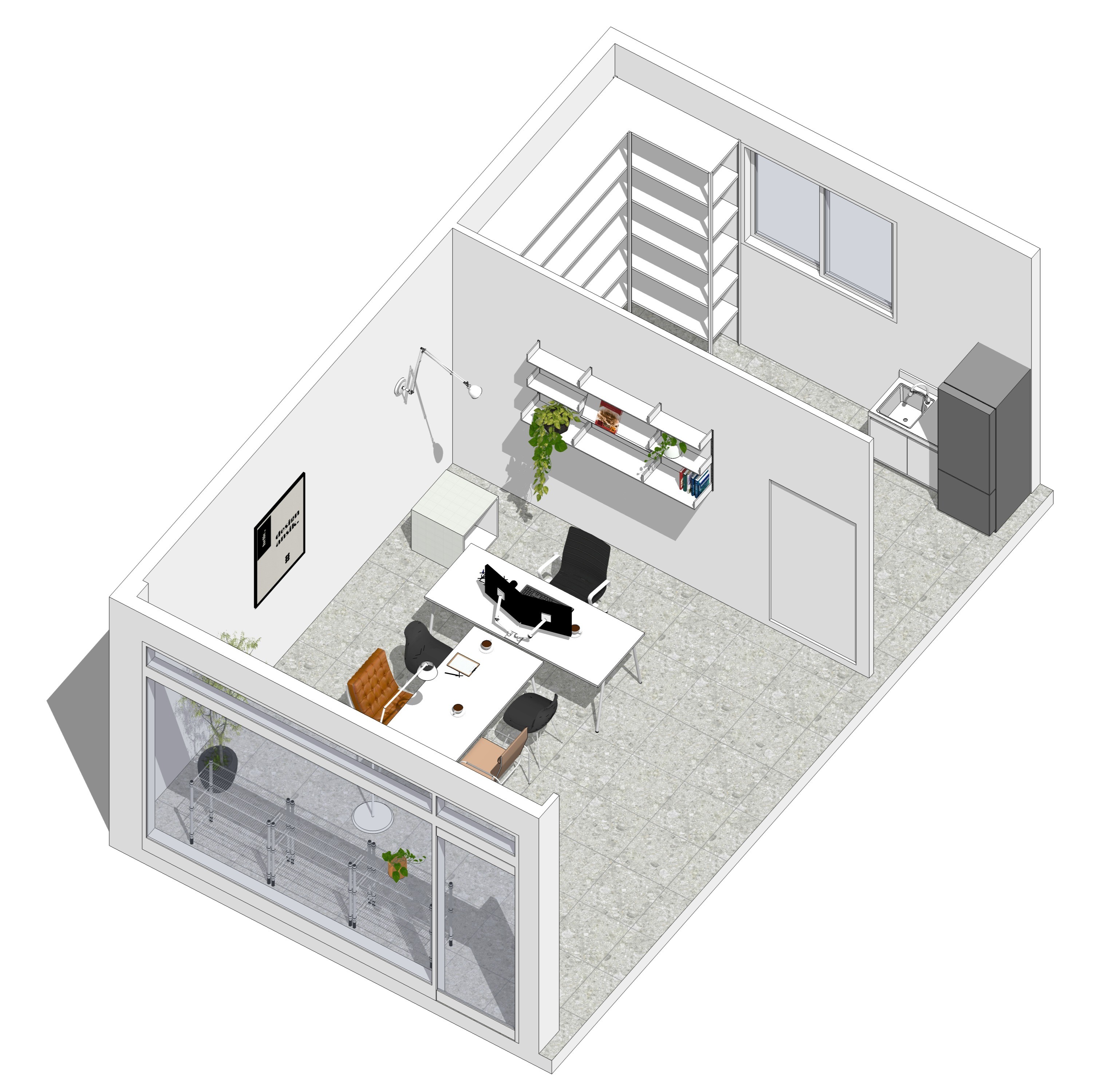 [아이소메트릭/3D 모델링] 사무실 인테리어, 도면 제작·수정 포트폴리오 - 크몽