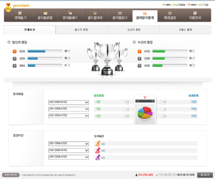 SK TWORLD 문자매니저 웹서비스, 홈페이지 포트폴리오 - 크몽