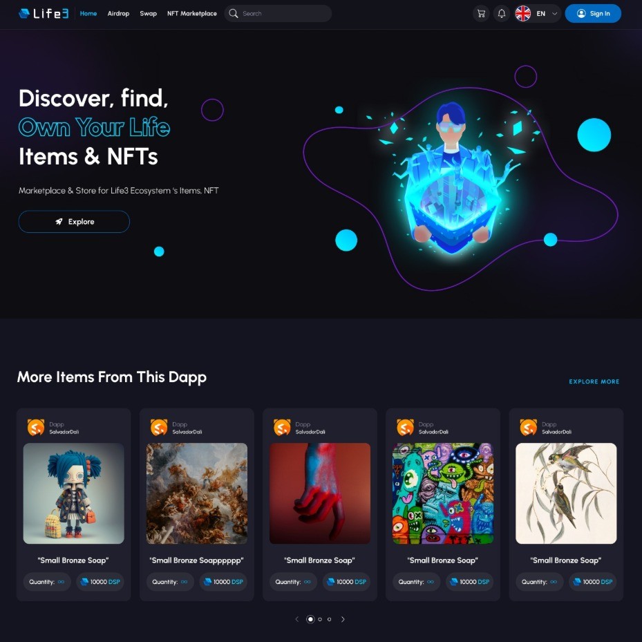 Web 3.0 dApp 마켓플레이스, 블록체인·NFT 포트폴리오 - 크몽