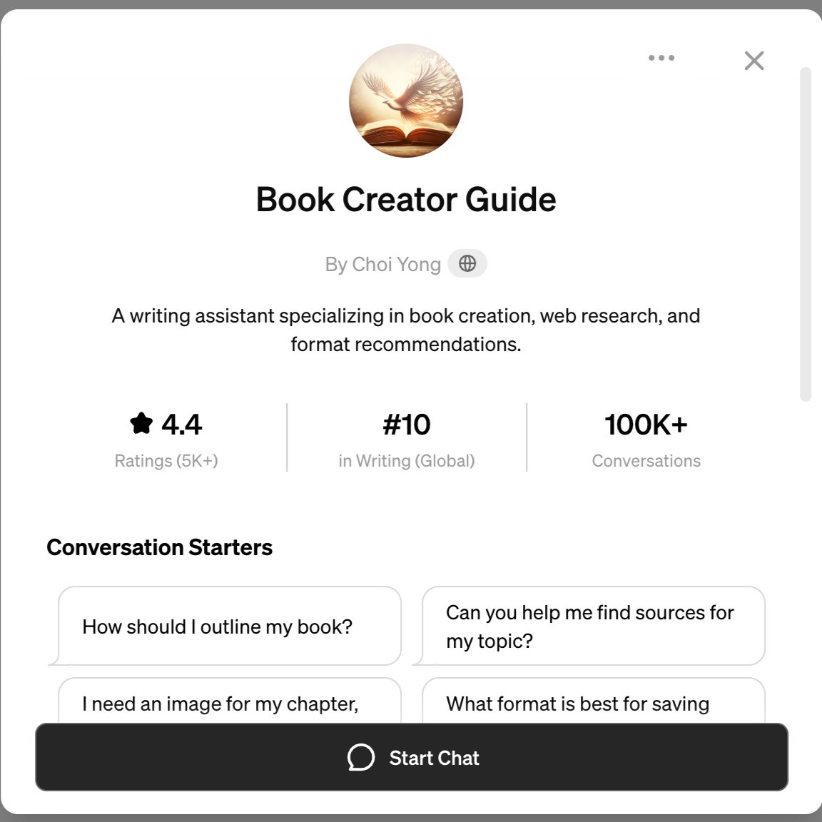 Book Creator Guide (OpenAI GPTs), 봇·챗봇 포트폴리오 - 크몽