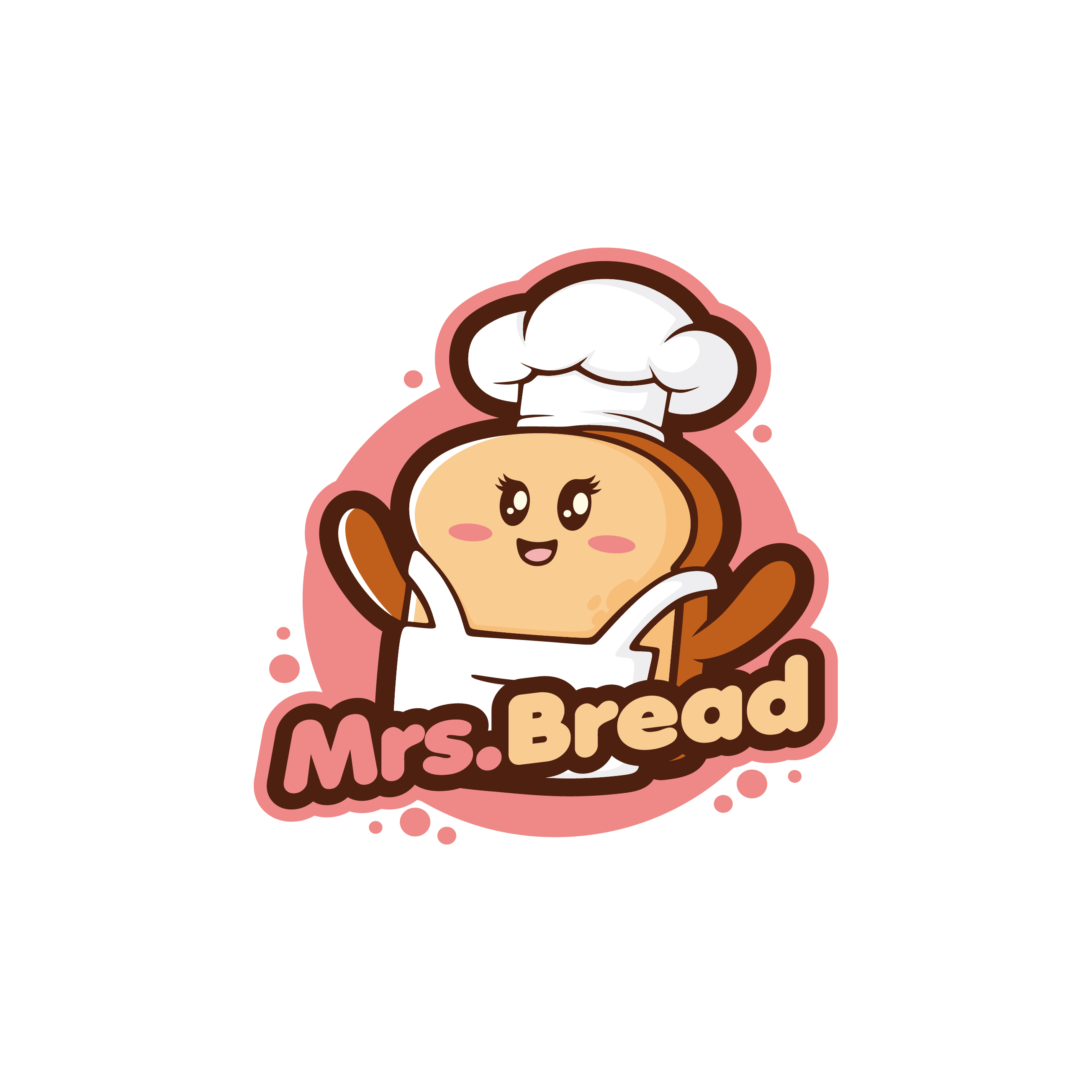 Mrs.Bread 캐릭터 로고 제작, 로고 디자인 포트폴리오 - 크몽
