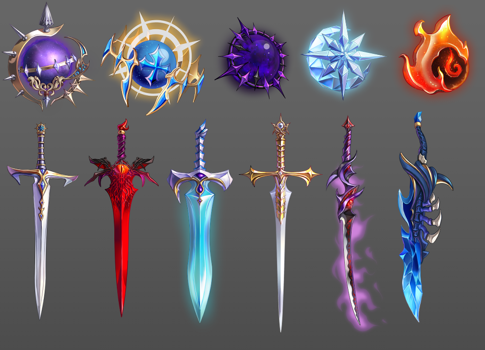 게임아이콘, 무기&장비 이미지 리소스 제작, VR·AR·게임 포트폴리오 - 크몽