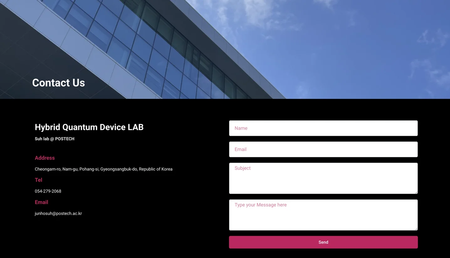 POSTECH (포항공과대학교) HQD LAB 홈페이지 제작, 홈페이지(웹빌더·CMS) 포트폴리오 - 크몽