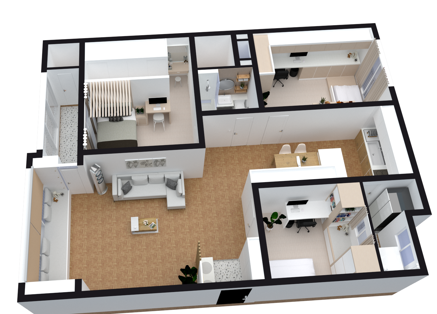 [디자인온]아파트_32py 화이트&우드 인테리어, 도면 제작·수정 포트폴리오 - 크몽