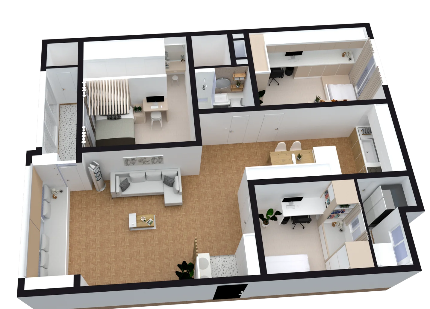 [디자인온]아파트_32py 화이트&우드 인테리어, 도면 제작·수정 포트폴리오 - 크몽