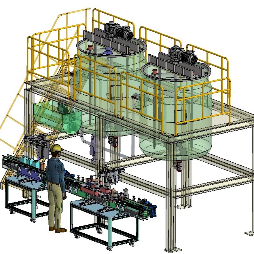 Mixing tank_Filling&Capping_Label Dispenser, 제품·기구 설계 포트폴리오 - 크몽