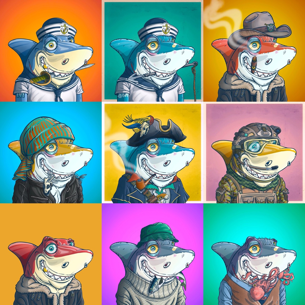 MOBY SHARKZ NFT, NFT아트 포트폴리오 - 크몽