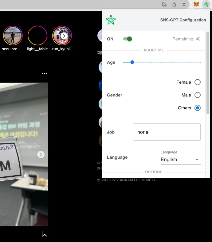 Chat-gpt를 이용한 SNS자동화 댓글 확장프로그램, AI 모델링·최적화 포트폴리오 - 크몽