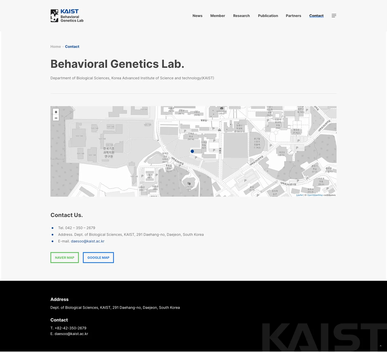 KAIST Behavioral Genetics Laboratory, 워드프레스 포트폴리오 - 크몽