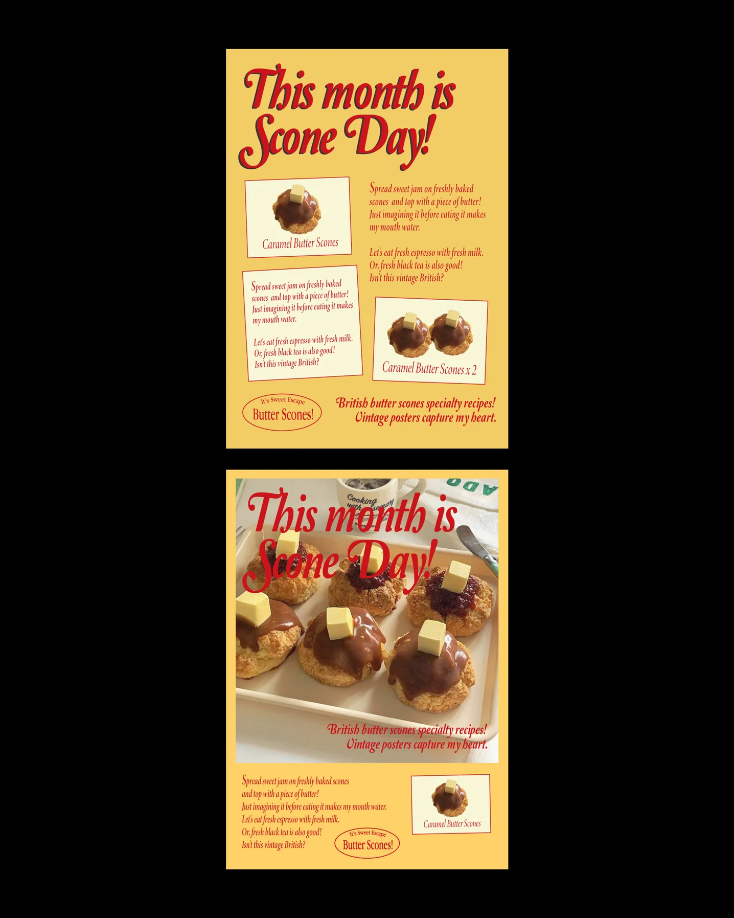 Vintage Scone Poster, 전단지·포스터·인쇄물 포트폴리오 - 크몽