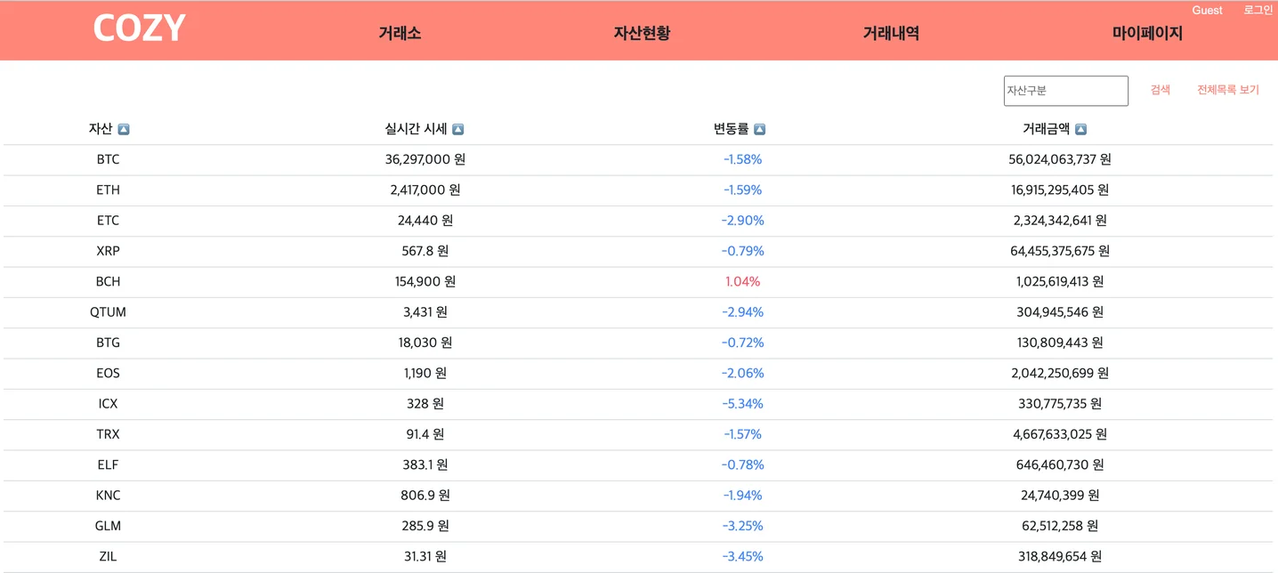 Cozy(Coin Easy), UI개발·퍼블리싱 포트폴리오 - 크몽