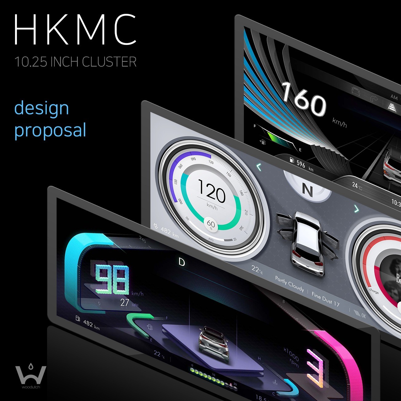 자동차 클러스터 | 현대기아 자동차 HKMC 10.25inch 그래픽 연구/ 제안, 앱·모바일 디자인 포트폴리오 - 크몽