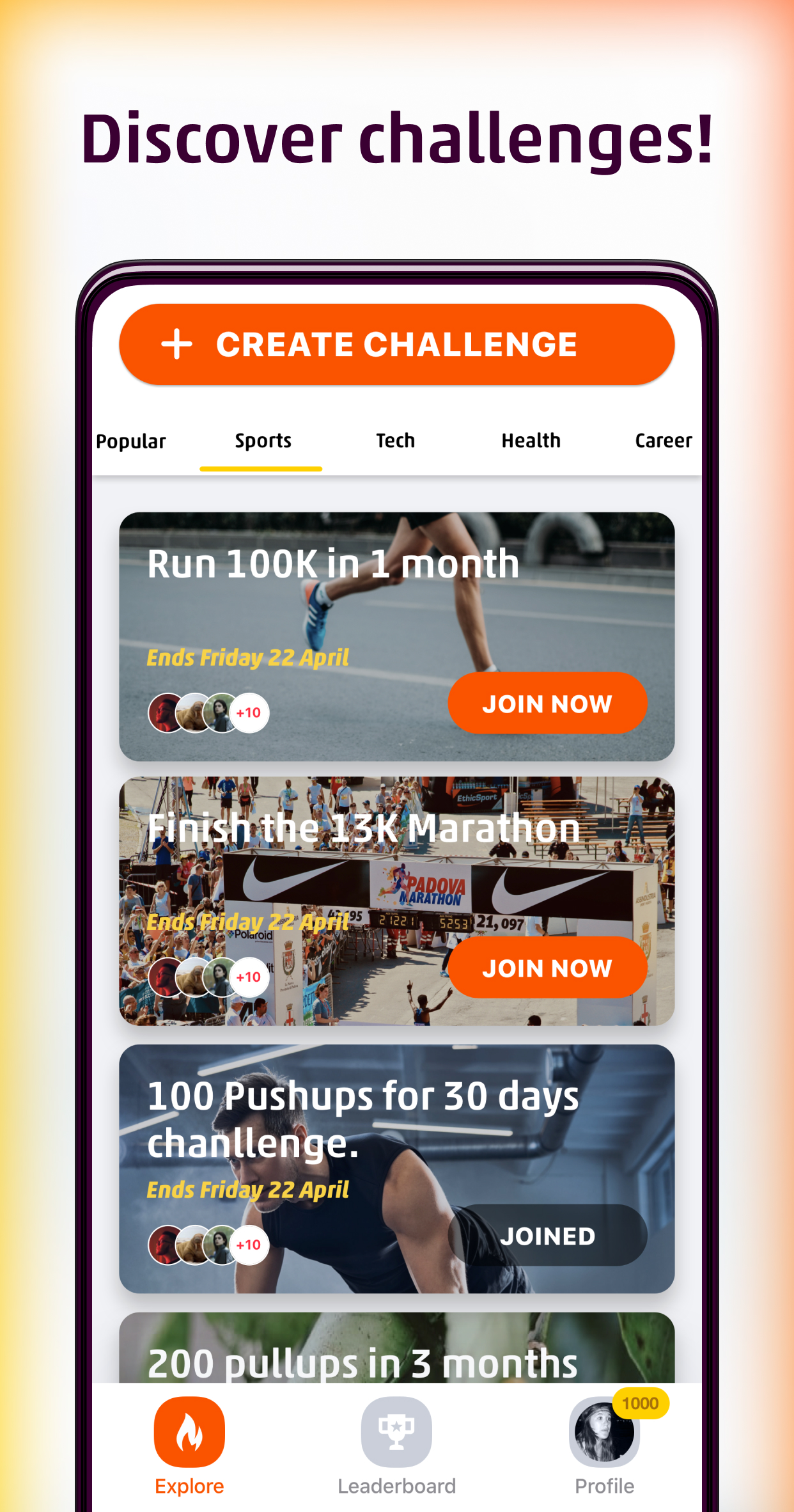 Blaze Mobile challenges app iOS/Android, 웹·모바일앱 기획 포트폴리오 - 크몽