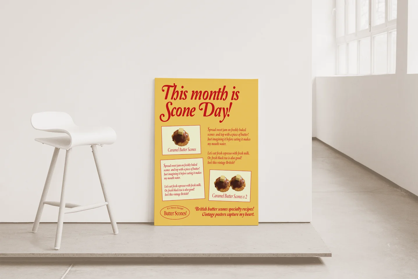 Vintage Scone Poster, 전단지·포스터·인쇄물 포트폴리오 - 크몽