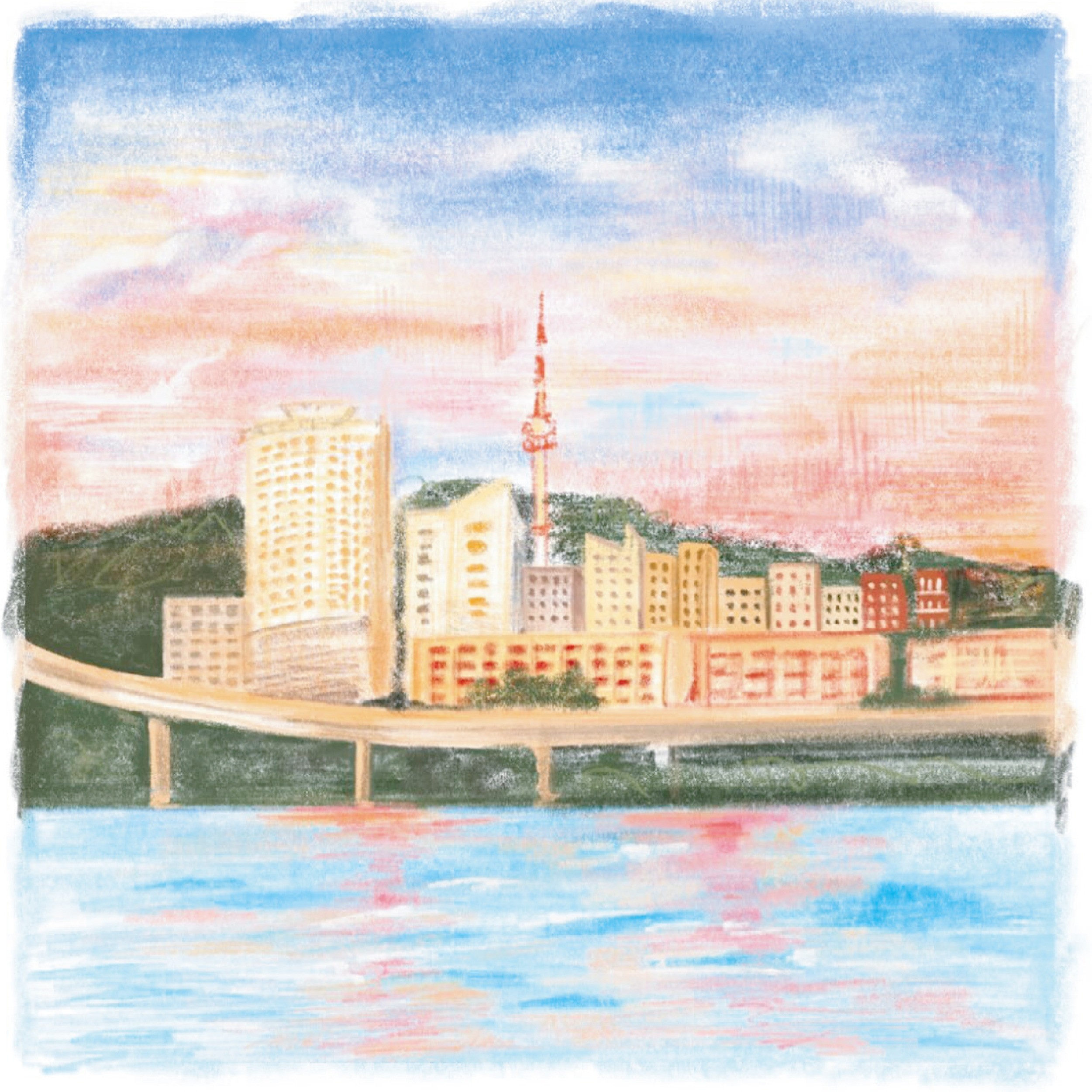 감성적인 색연필 풍경일러스트, 일러스트 포트폴리오 - 크몽