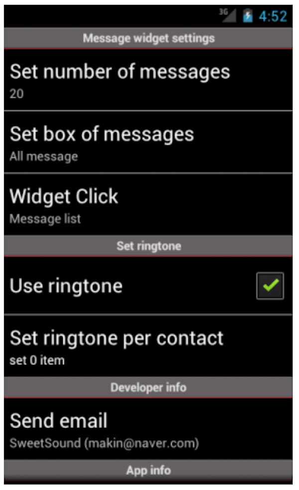 SMS/MMS Widget, 앱 포트폴리오 - 크몽