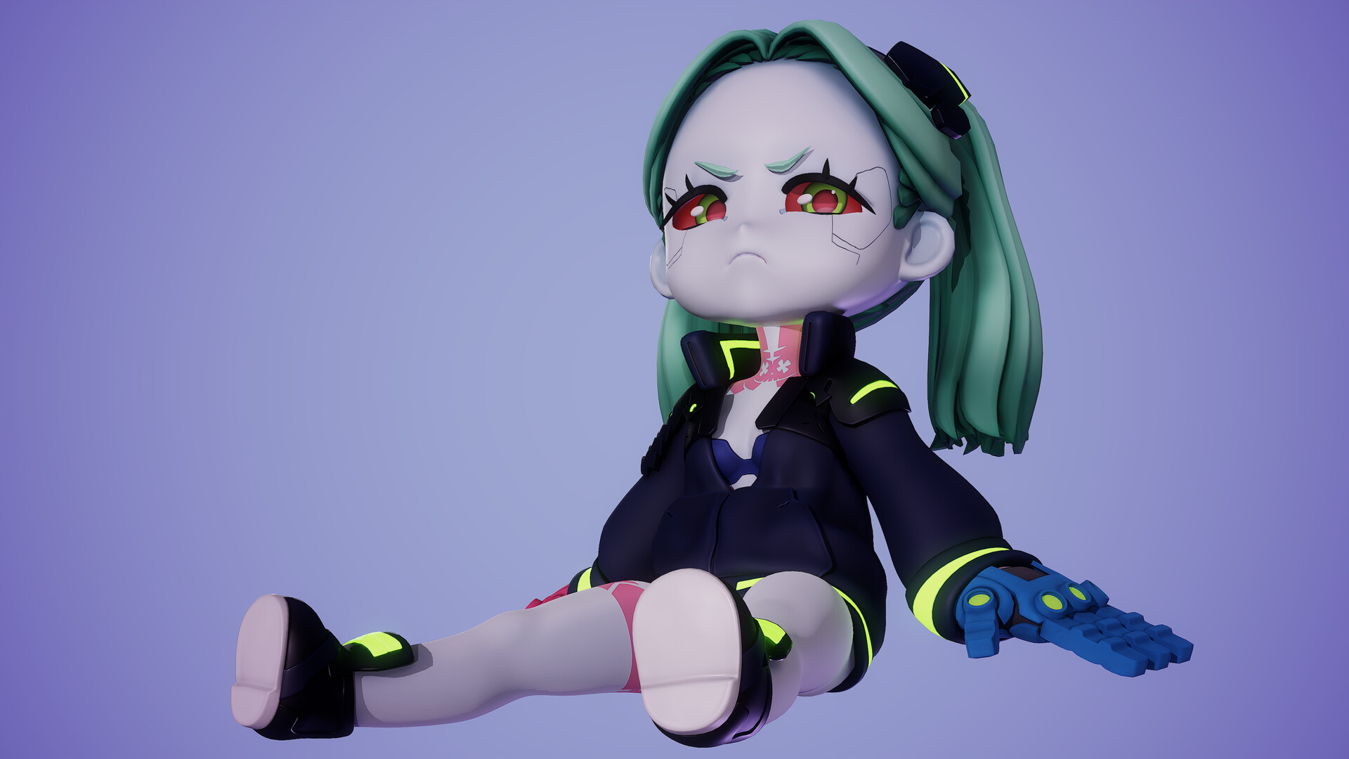 사이버펑크 엣지러너 - 레베카 SD / 3D 캐릭터 모델링, 캐릭터 포트폴리오 - 크몽