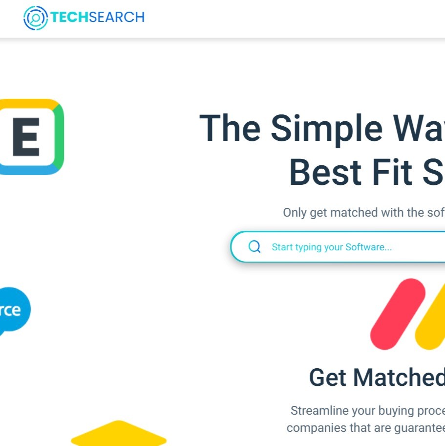 Techsearch 소프트웨어 서칭, 매칭 웹프로그램, 홈페이지 신규 제작 포트폴리오 - 크몽