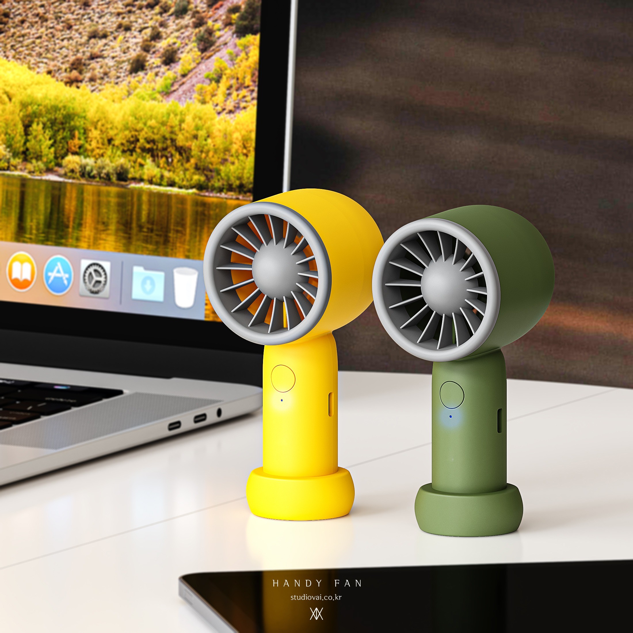 HANDY FAN DESIGN, 3D 제품모델링·렌더링 포트폴리오 - 크몽