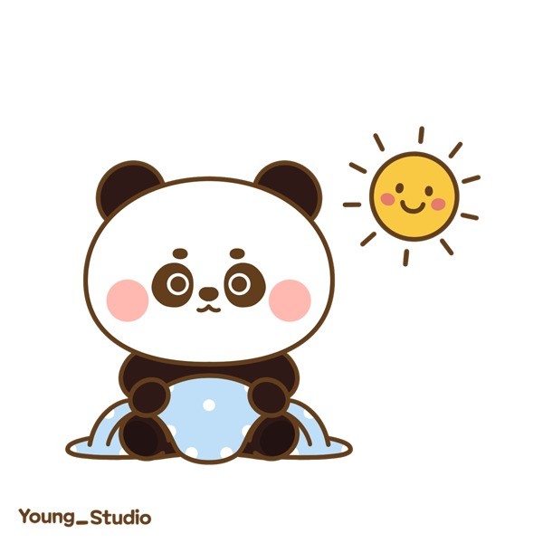 판다 아침이야(움직이는 이모티콘), 이모티콘 포트폴리오 - 크몽