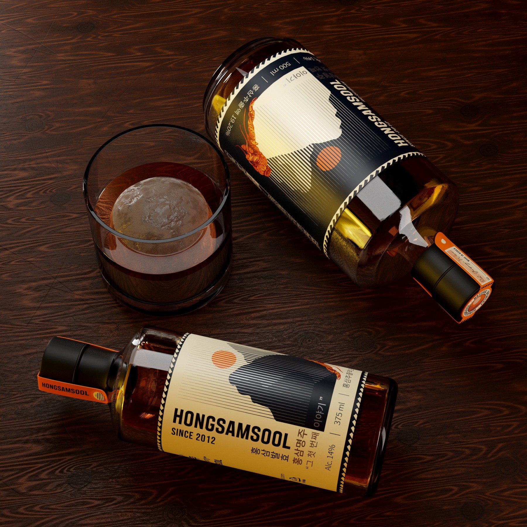 HONGSAMSOOL_홍삼명주, 3D 제품모델링·렌더링 포트폴리오 - 크몽