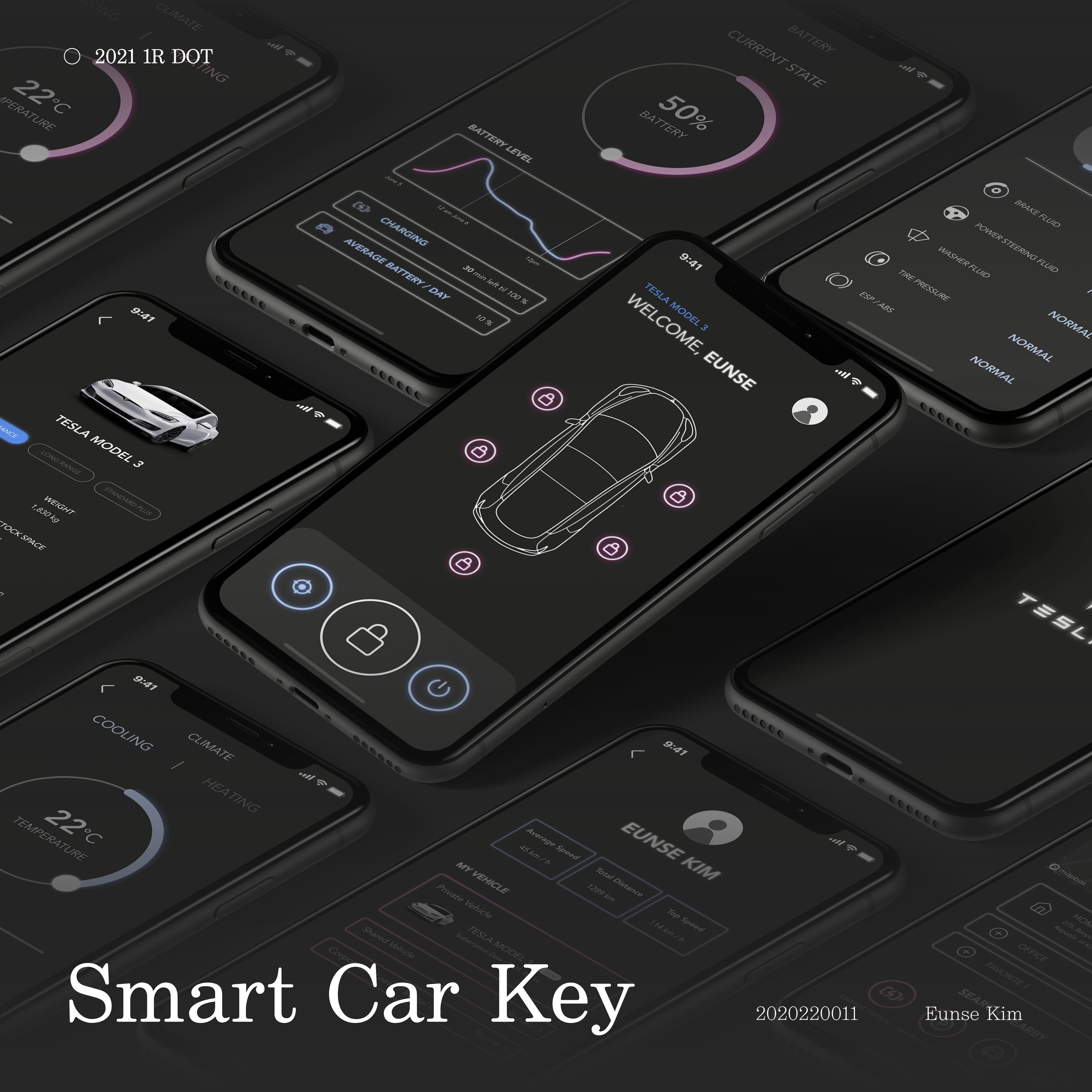 Smart Car Key App, 앱·모바일 디자인 포트폴리오 - 크몽