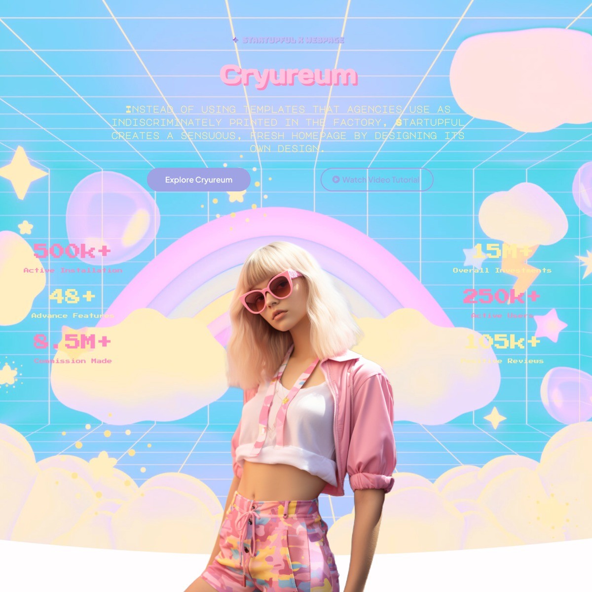 Y2K, Retro, Art Fusion - cryureum, 워드프레스 포트폴리오 - 크몽